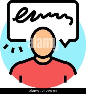 slurred speech and confusion disease symptom line icon vector ...