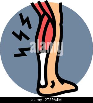 muscle spasms disease symptom color icon vector illustration Stock ...