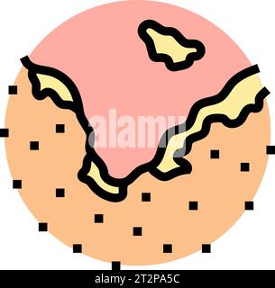 skin peeling flaking disease symptom color icon vector illustration ...