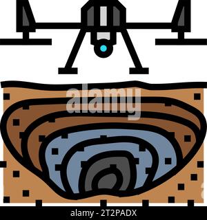 mining operations drone line icon vector illustration Stock Vector ...