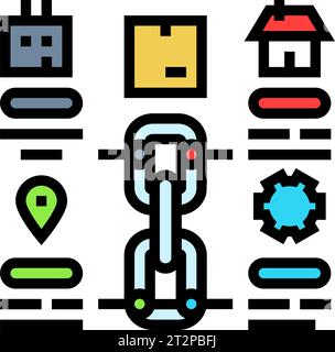 supply chain planning logistic manager glyph icon vector illustration ...