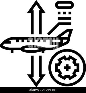 aileron adjustment aircraft line icon vector illustration Stock Vector ...