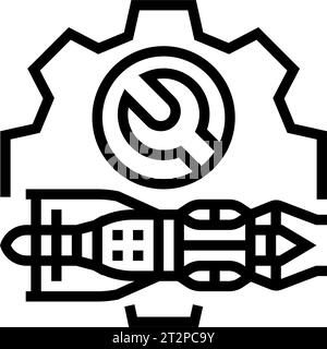 engine overhaul aircraft line icon vector illustration Stock Vector ...