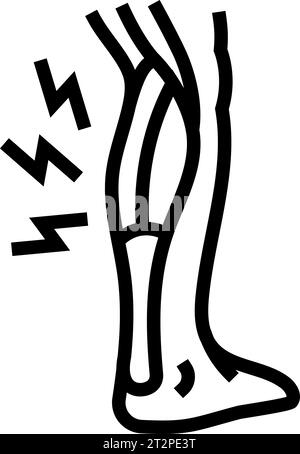 muscle spasms disease symptom line icon vector illustration Stock ...
