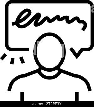 slurred speech and confusion disease symptom line icon vector ...