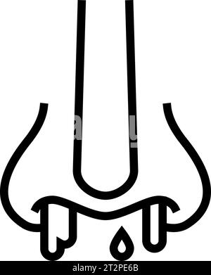frequent nosebleeds disease symptom line icon vector illustration Stock Vector Image & Art - Alamy