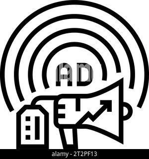 targeted ads social media line icon vector. targeted ads social media ...