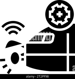 radar calibration aircraft glyph icon vector. radar calibration ...