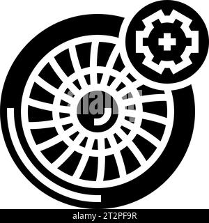 engine diagnostics aircraft glyph icon vector. engine diagnostics ...