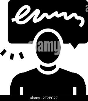 slurred speech and confusion disease symptom line icon vector ...