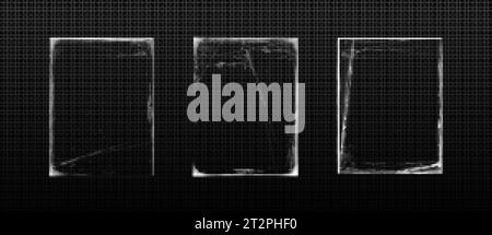 Distressed edge photos set isolated on transparent background. Vector ...