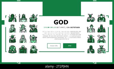 Ancient Greece Mythology History Landing Header Vector Stock Vector ...
