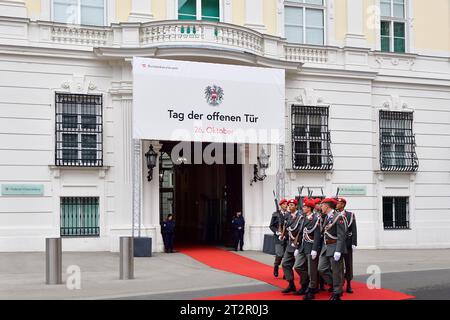 Vienna, Austria. Guard of honor in front of the Federal Chancellery in ...