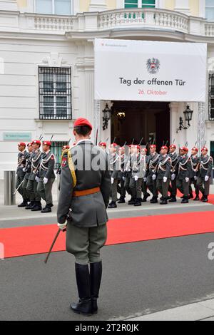 Vienna, Austria. Guard of honor in front of the Federal Chancellery in ...