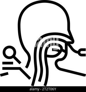 endoscopic procedure gastroenterologist line icon vector illustration ...