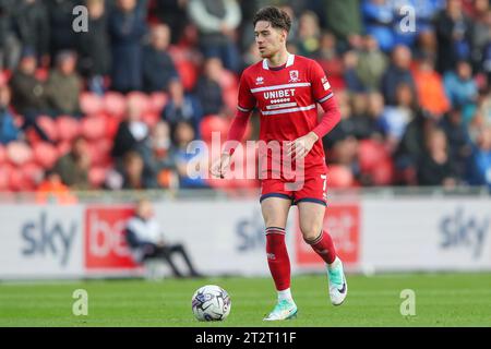 Hayden Hackney of Middlesbrough in action with Will Smallbone of Stoke ...