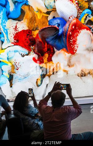 Refik Anadol's digital artwork, "Unsupervised", is an artificial ...