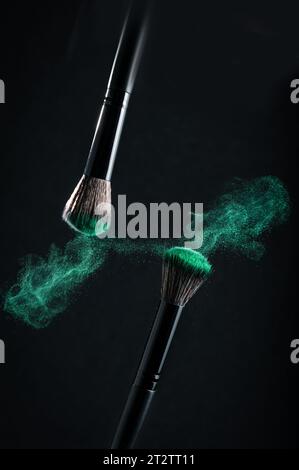 close up of powder explosion on black background Stock Photo - Alamy