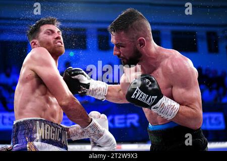Sam Gilley (right) in action against Ishmael Davis at the Tottenham ...