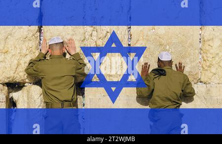 Israeli army IDF soldiers praying for peace at Western Wall in ...