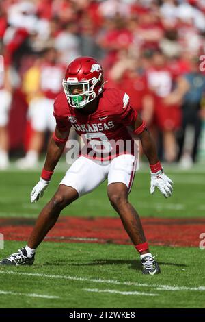 October 21, 2023: Jayden Johnson #8 Razorback defensive back takes a ...