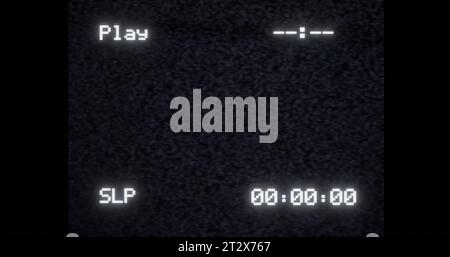 VHS video player screen for vintage effect with running timecode, and ...