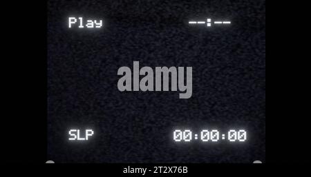 VHS video player screen for vintage effect with running timecode, and ...