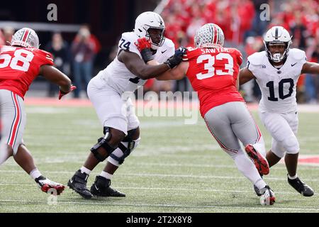 Penn State offensive lineman Olumuyiwa Fashanu plays against Ohio State ...