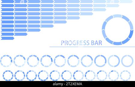 Simple blue gradient progress bar, infographic, Vector Illustration ...