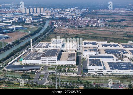 An aerial photo shows the industry's first vehicle-scale AI intelligent ...