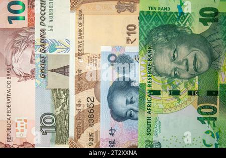stacked banknotes of the brics countries Stock Photo - Alamy