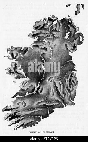 map of Ireland circa 1910 from a school geography text book Stock Photo ...