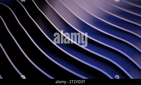 Background with moving linear bends. Design. Linear 3d curves move in ...