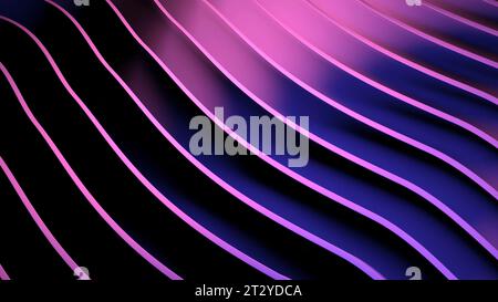 Background with moving linear bends. Design. Linear 3d curves move in ...