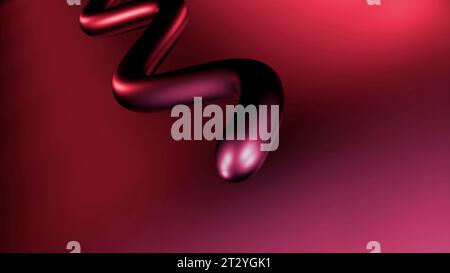 The lilac curved pipe is painted silver, technology. Design. Metal 3d ...