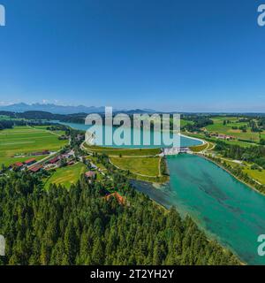 The bavarian alpine border around the little village of Prem on Lech in ...