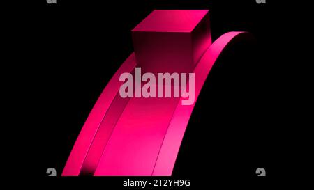 Abstractions with moving figures on a black background. Design. Metal ...