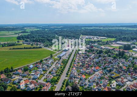 Altshausen in Upper Swabia with its well known castle from above Stock ...