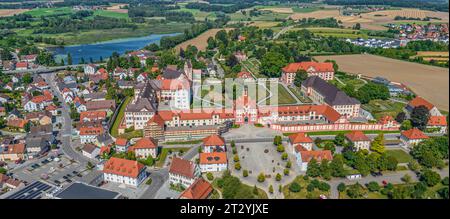 Altshausen in Upper Swabia with its well known castle from above Stock ...