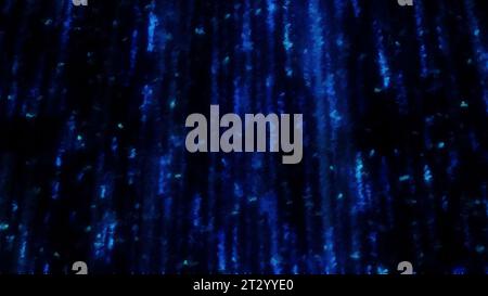 Abstract blue running pixels. Motion. Moving particle lines on a black ...