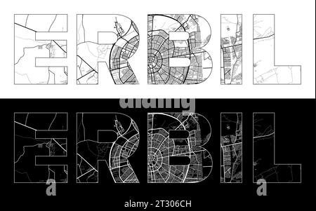 City Map Asia Iraq Erbil vector illustration Stock Vector Image & Art ...