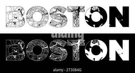 United States, Boston City city skyline isolated vector illustration ...