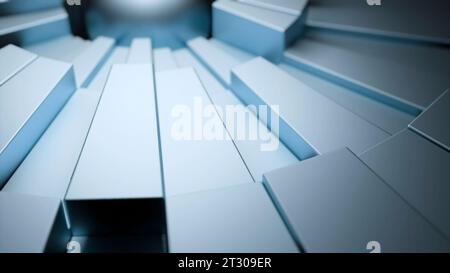 Rotating 3d ray lines. Design. 3D rectangular beams rotate around ball ...