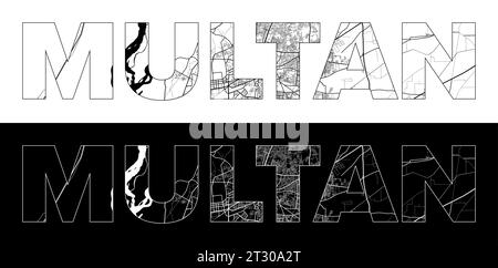 City Map Asia Pakistan Multan vector illustration Stock Vector Image ...