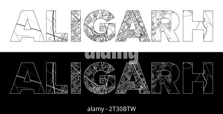 City Map Aligarh India Asia vector illustration Stock Vector Image ...