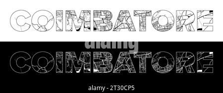 City Map Asia India Coimbatore vector illustration Stock Vector Image ...