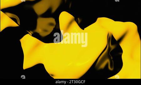 Black background with green and yellow goo. Design. Carelessly spilled ...