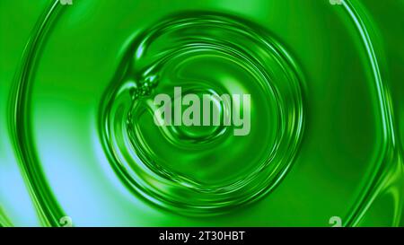 Bright metallic liquid with rippling rings. Design. Vibrations of ...
