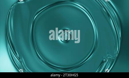 Bright metallic liquid with rippling rings. Design. Vibrations of ...