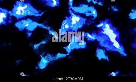 Black background with flashes of light. Motion. Pink and blue spots of ...